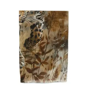 D'ANIELLO Animal-print Frayed-edge Scarf - Brown