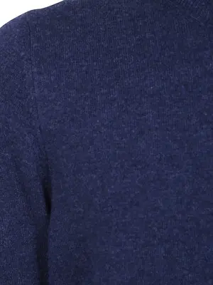 GRAN SASSO High Neck Half-zip Jumper With Ribbed Details - Blue