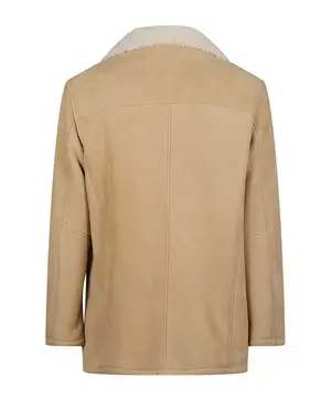 STEWART Long-sleeve Button-front Jacket With Shearling Collar