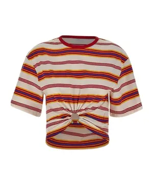 Rabanne Pleated Striped T-shirt