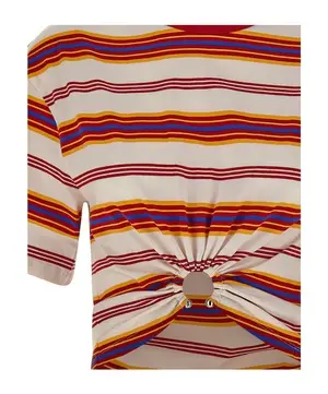 Rabanne Pleated Striped T-shirt