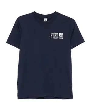 SPORTY  RICH Sporty & Rich Logo Print T-shirt