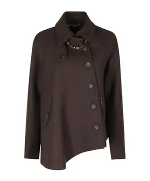 BAZAR DELUXE Long Sleeve Asymmetric Wool Jacket