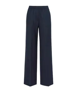 Max Mara Stretch Wool Batavia Trousers - Navy