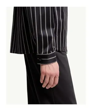Moncler Striped Hooded Zip-up Shirt