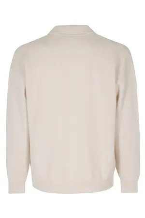 ROBERTO COLLINA Ribbed-trim Long-sleeve Polo Shirt
