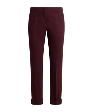 Etro Cropped Wool Jacquard Trousers With Medallion Motif