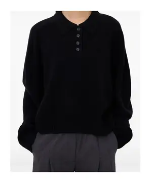 Loulou De Saison Homere Buttoned Knitwear - Black
