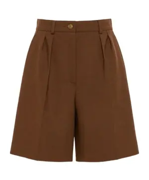 Max Mara Wide-leg Shorts With Belt Loops And Button Closure