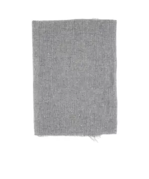GRAN SASSO Raw-edge Hem Scarf - Gray