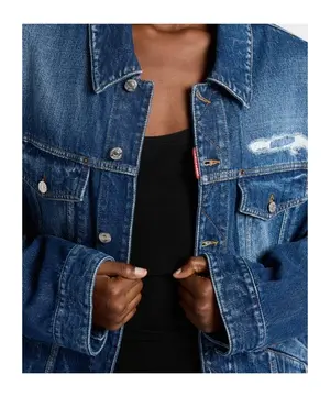 Dsquared2 Distressed Denim Oversized Jacket
