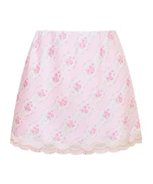 LOVESHACKFANCY Bernes Mini Printed Skirt
