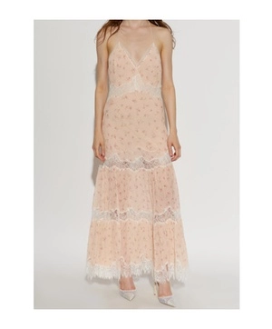 LoveShackFancy Floral Print Halterneck Maxi Dress