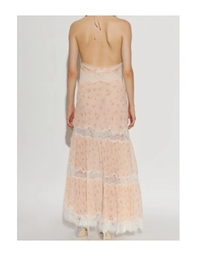 LoveShackFancy Floral Print Halterneck Maxi Dress