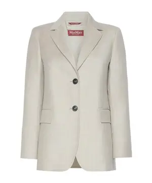 Max Mara Single-breasted Wool Flannel Blazer