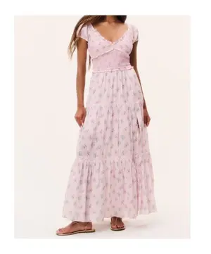 LoveShackFancy Amandla Floral Cotton Dress - Pink