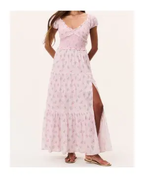 LoveShackFancy Amandla Floral Cotton Dress - Pink