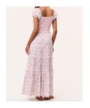 LoveShackFancy Amandla Floral Cotton Dress - Pink