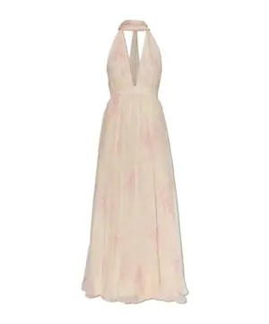 LoveShackFancy Lilah Halterneck Maxi Dress - Nude