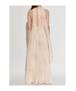 LoveShackFancy Lilah Halterneck Maxi Dress - Nude