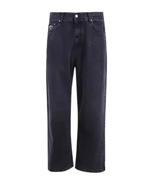 ARTE ANTWERP Faded-effect Logo-patch Jeans - Black
