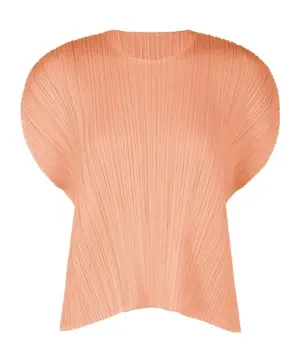 Issey Miyake Boxy-fit Cap Sleeve Top - Light Orange