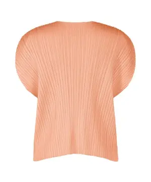 Issey Miyake Boxy-fit Cap Sleeve Top - Light Orange