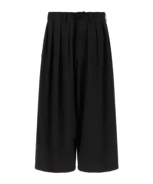 Yohji Yamamoto Casual Trousers With Belt Loops - Black