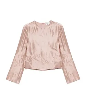 Loulou De Saison Round Neck Long Sleeve Top - Pink