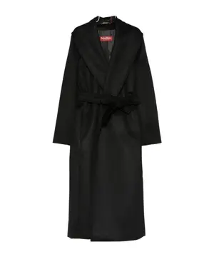 Max Mara Collared Long-sleeved Coat - Black