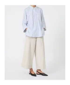 Max Mara Striped Oversized Shirt - Light Blue