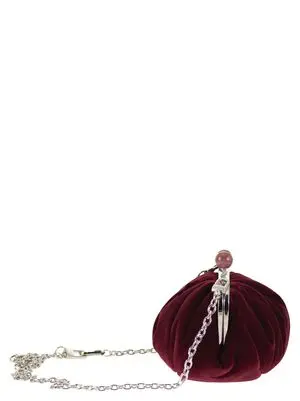 Max Mara Wkagiochi Velvet Chain Clutch Bag
