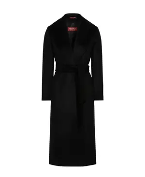 Max Mara Loriana Belted Wool Coat - Black