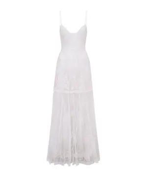 LoveShackFancy Valmy Embroidered Tulle Dress