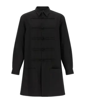 Yohji Yamamoto Frog-fastening Long-line Shirt