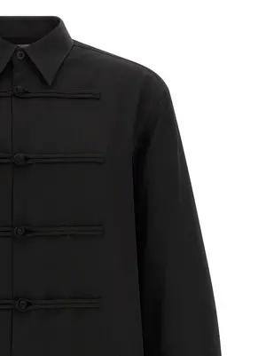 Yohji Yamamoto Frog-fastening Long-line Shirt
