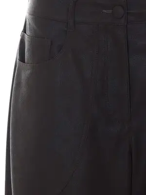Liu Jo High-waisted Wide-leg Pants With Leather-effect Finish