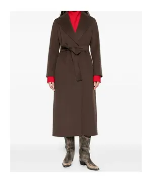 Max Mara Long Sleeved Belted Coat - Brown