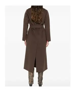 Max Mara Long Sleeved Belted Coat - Brown