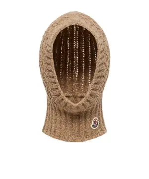 Moncler Bouclé Wool Blend Balaclava - Camel