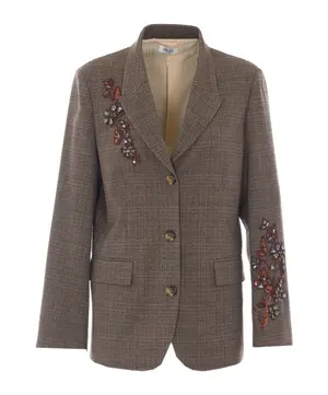Liu Jo Embellished Tartan Blazer
