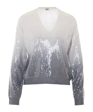 Liu Jo Sequin V-neck Knitted Sweater