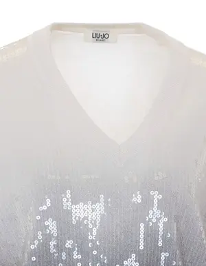 Liu Jo Sequin V-neck Knitted Sweater