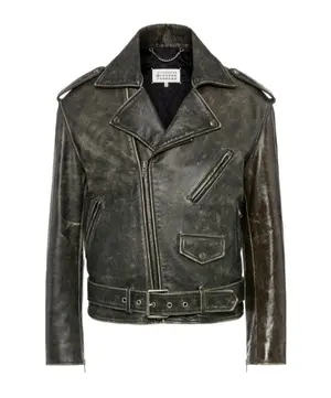 MAISON MARGIELA Distressed Leather Biker Jacket