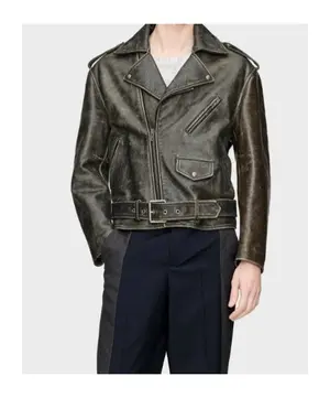MAISON MARGIELA Distressed Leather Biker Jacket