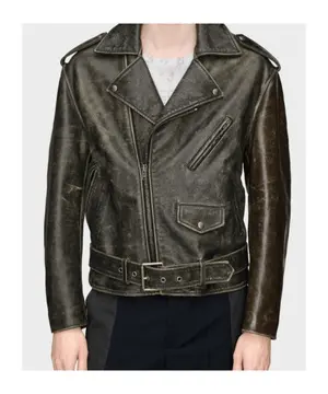 MAISON MARGIELA Distressed Leather Biker Jacket
