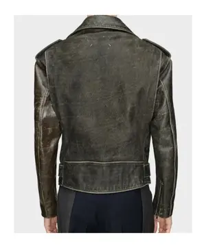 MAISON MARGIELA Distressed Leather Biker Jacket