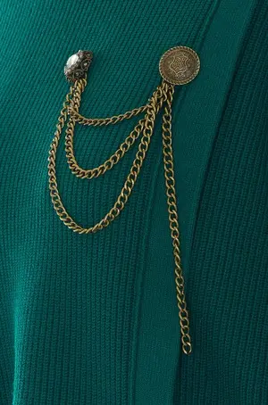 Liu Jo High Neck Knitted Sweater With Chain Detail