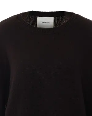 LISA YANG Ribbed Crew Neck Long Sleeve Sweater