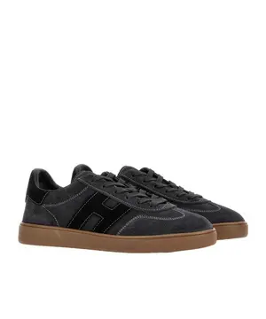 Hogan H" Detail Denim Effect Suede Sneakers